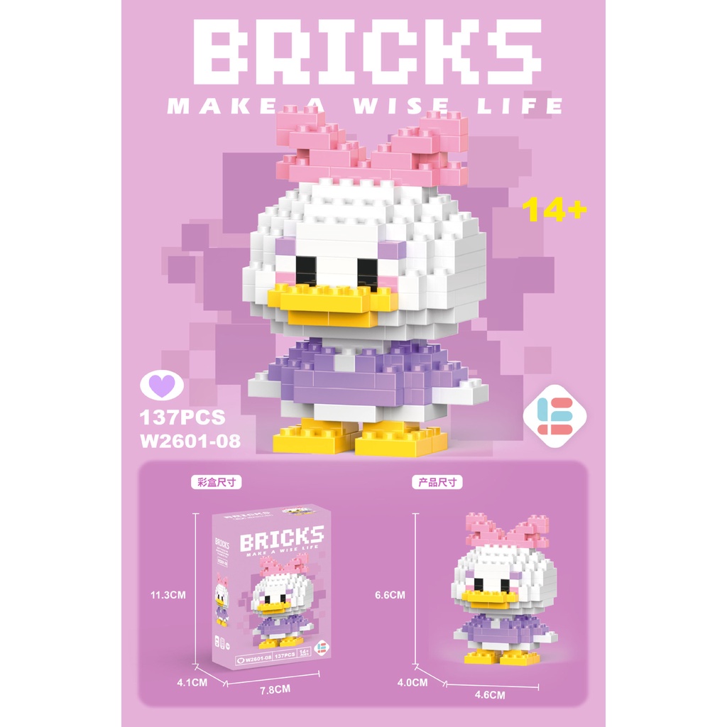 OMG Wonderland 💥 3D Mini Building Block Cute Character Model Nano Block Cartoon block Toys 微颗粒 ...