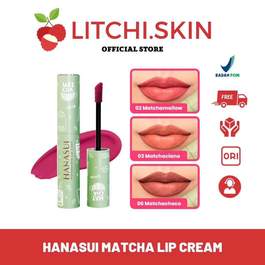 Litchi SKIN - Hanasui Mattedorable Lip Cream Matcha Latte Edition ...