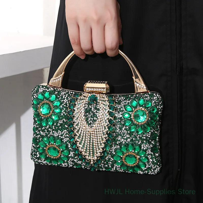 Women Luxury Dinner Bag Lady's Rhinestone Banquet Clutch Box Dress Top ...