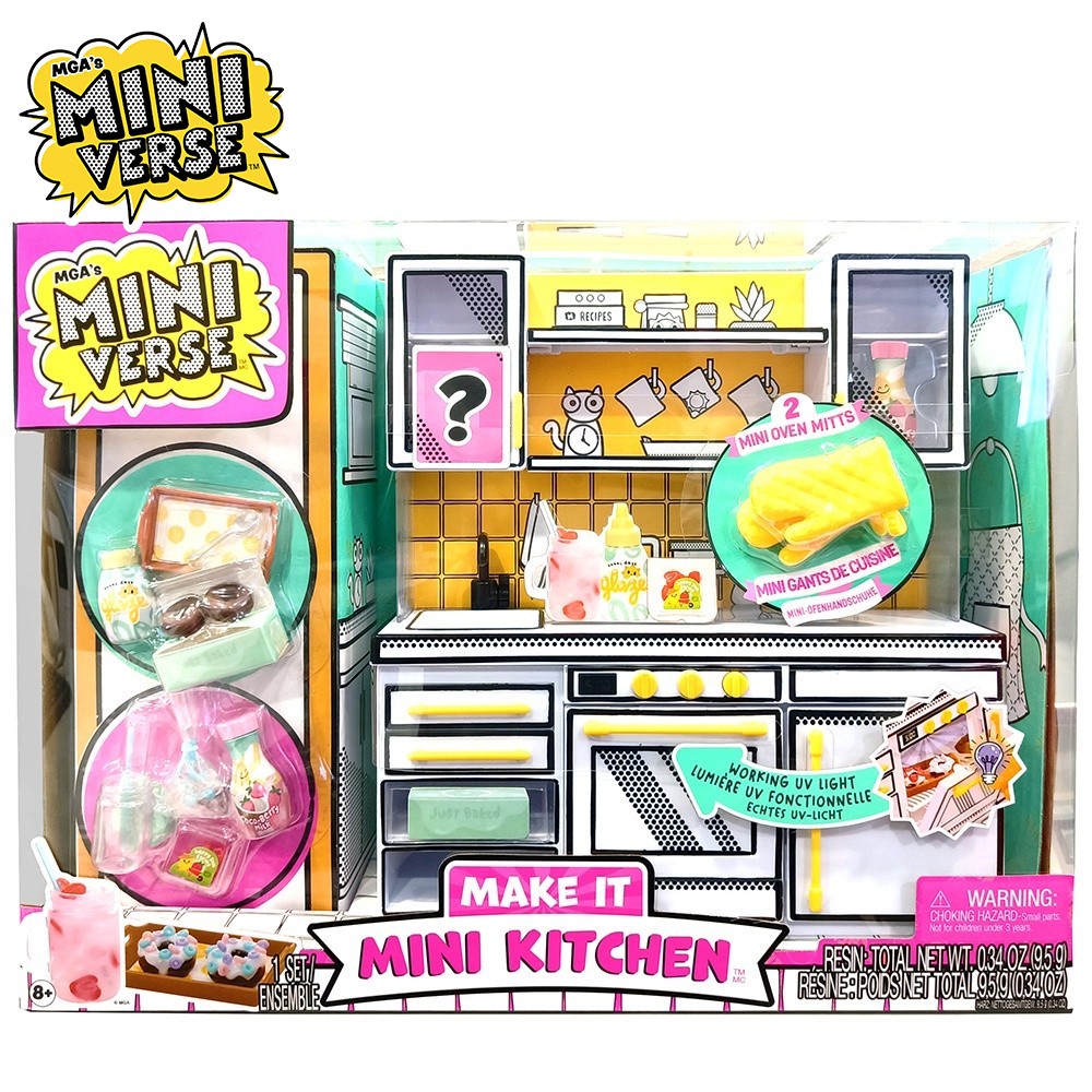 MGA's Miniverse Make It Mini Kitchen with 2 Mini Over Mitts Playset ...