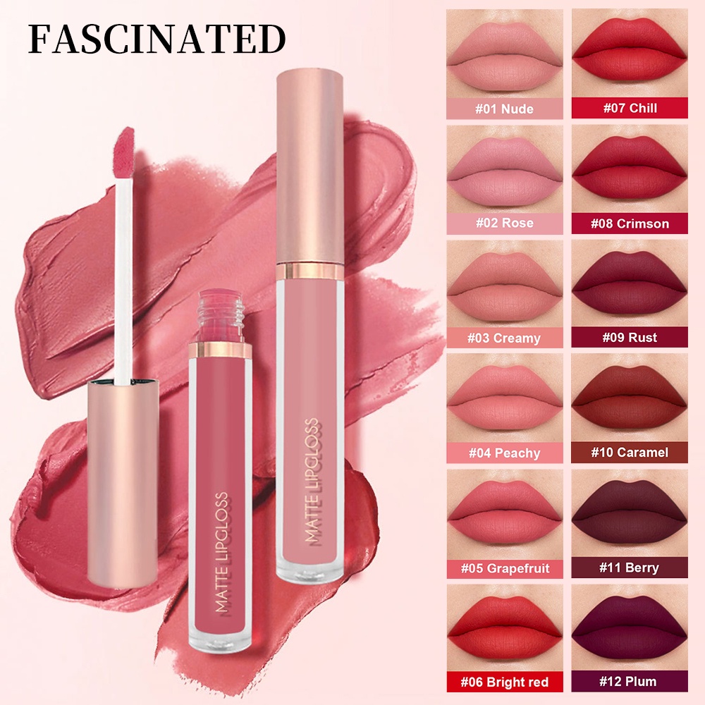 Korean Lip Gloss Mousse Velvet Matte Waterproof Lip Glaze Long-Lasting ...