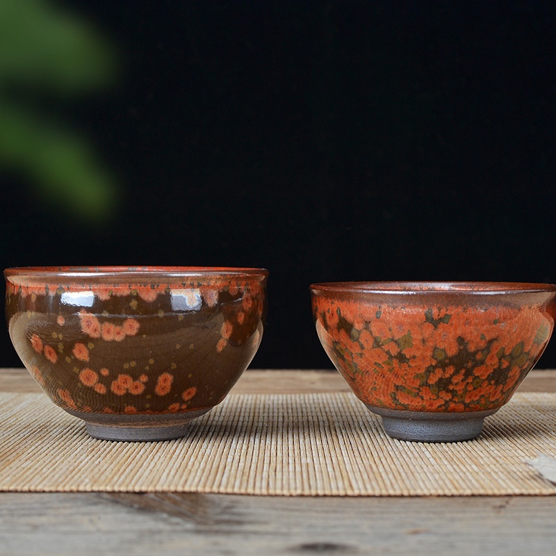 Jianzhan Ceramic Kiln Change Oil Drip Fire Phoenix Raw Ore Iron Tire Master Cup Kung Fu Tea Cup ...