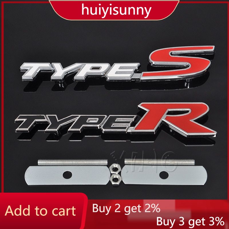 H 3D Metal Car Front Grill Emblem Auto Grille Badge for Honda Type R ...