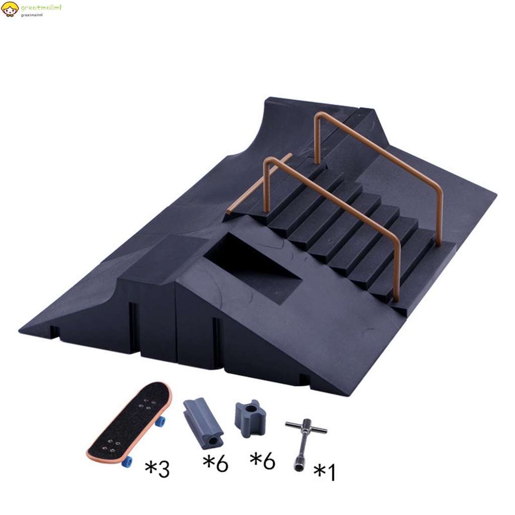 Mini Finger Skateboard Ramp Set Multiple Skate Park Model Ramp Parts ...