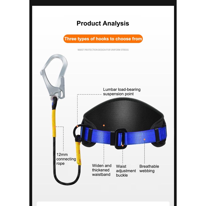 High-altitude Work Safety Belt Single Waist Safety Harness with Safe ...