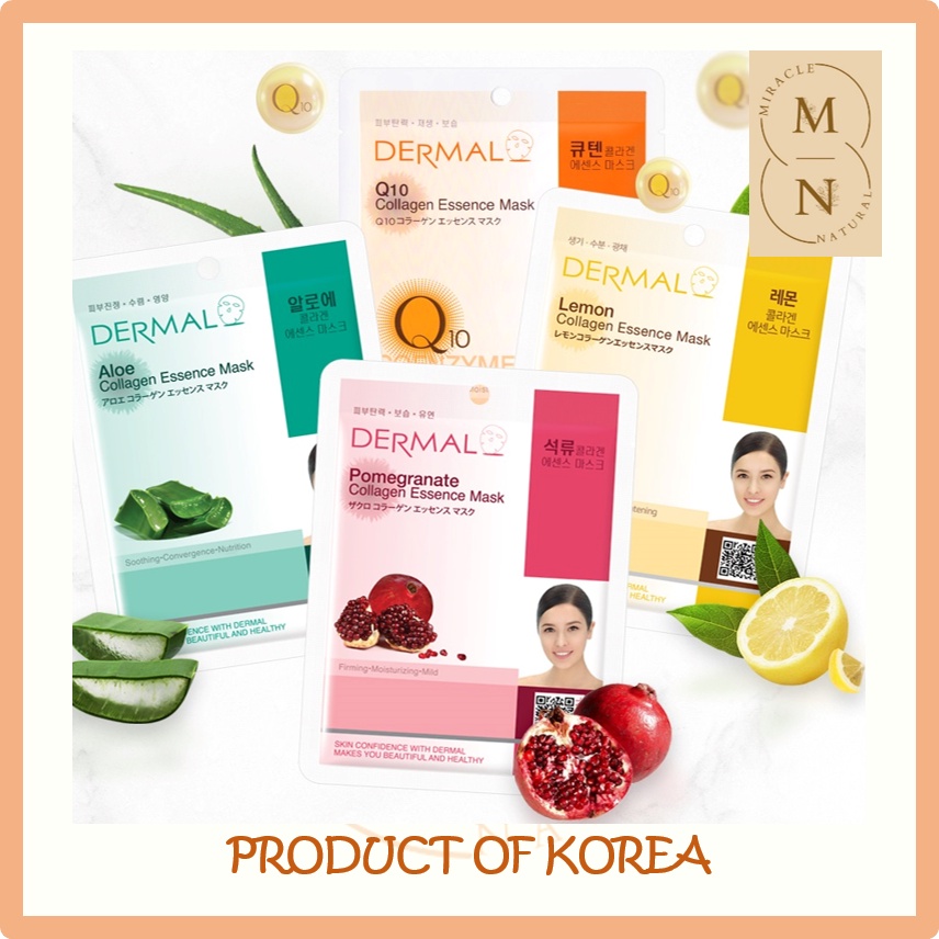 EXP 05/2026 - DERMAL KOREA Collagen Essence Beauty Masks (1 sheet 23g ...