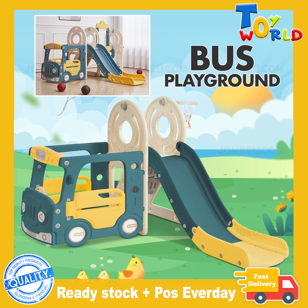 BUS PLAYGROUND Outdoor Indoor Kindergarten 3in1 swing slide Play Set ...