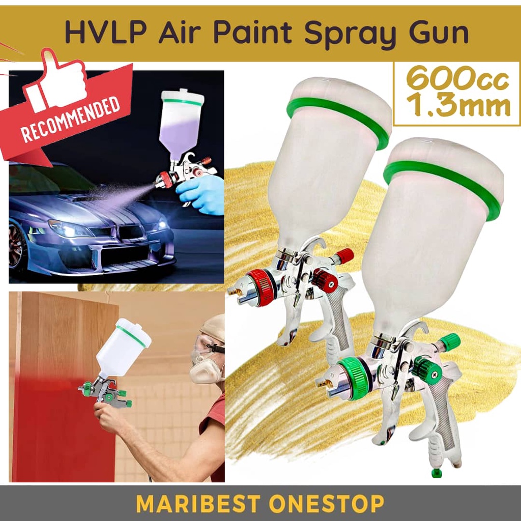 HVLP Gun 1.3mm 600cc Car Painting Gun High Atomization Pneumatic ...