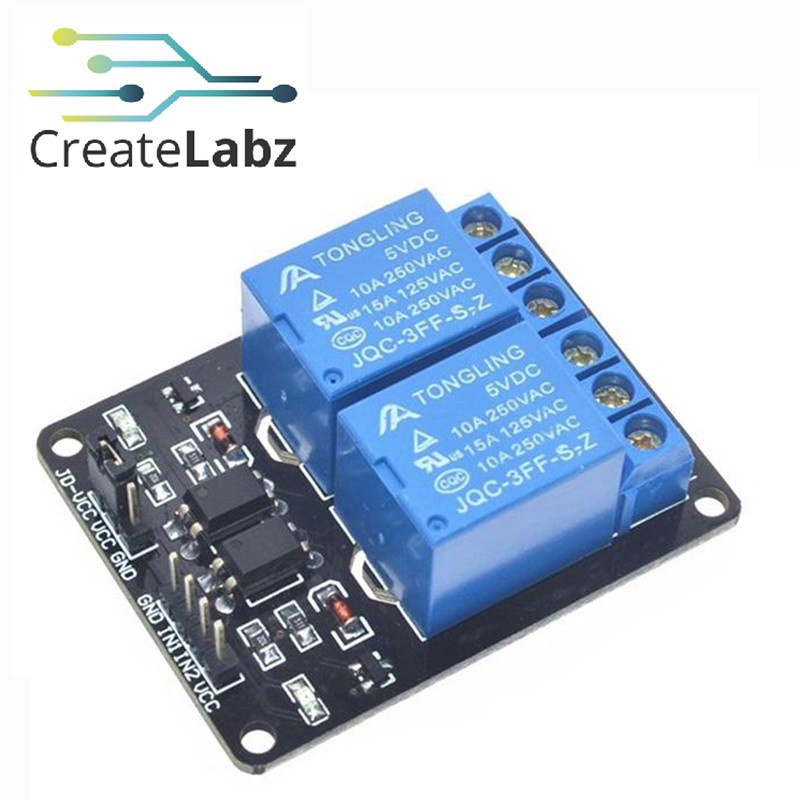 Relay Module 2-Channel relay, 5V low level trigger 10 A contacts ...