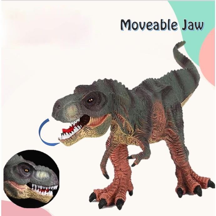 Dinosaur Hard Rubber Toy with Sound T-Rex Tyrannosaurus Mainan Getah ...