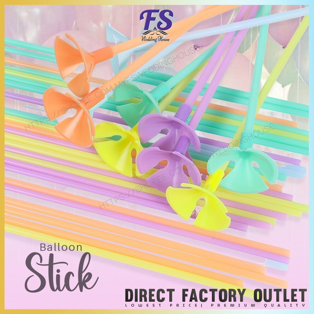 1 set - PEMBORONG BALLOON STICK/MACARON BALLOON STICK/BATANG BELON/MIX ...