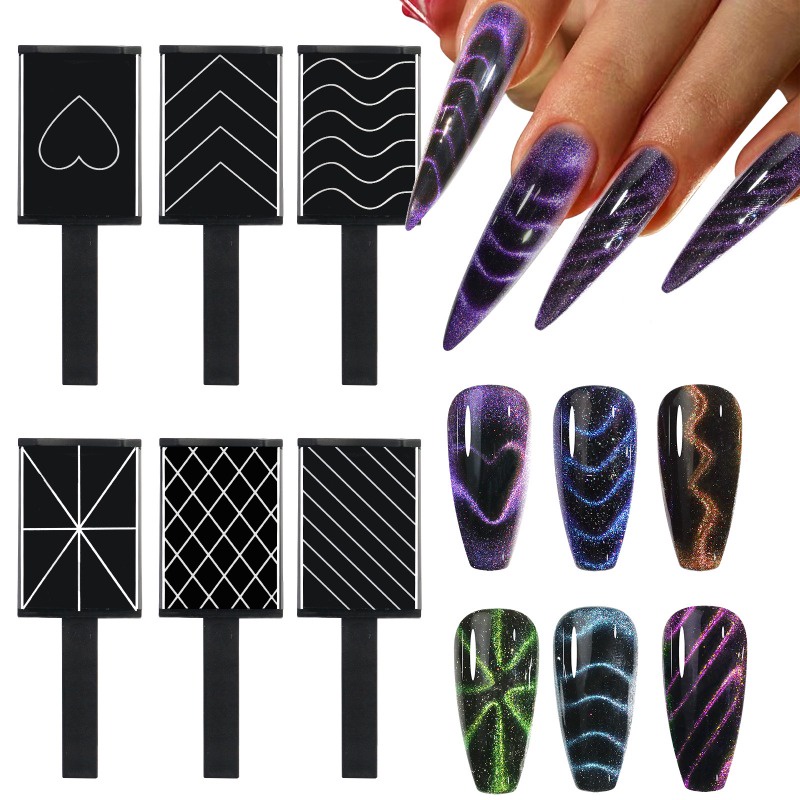 Nail art fancy cat eye magnet piece 3D phantom magnet nail polish glue ...