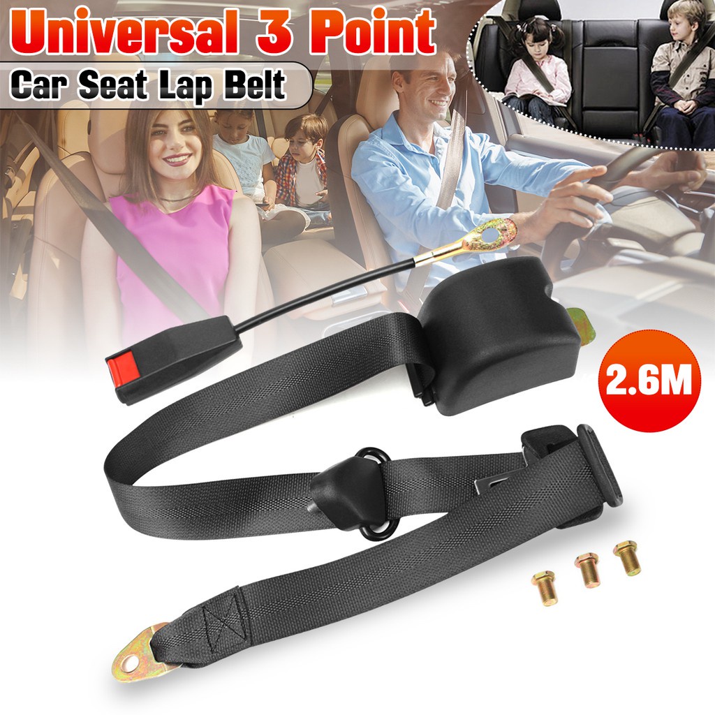 Universal Adjustable Retractable 3 Point Auto Car Safety Seat Belt for ...