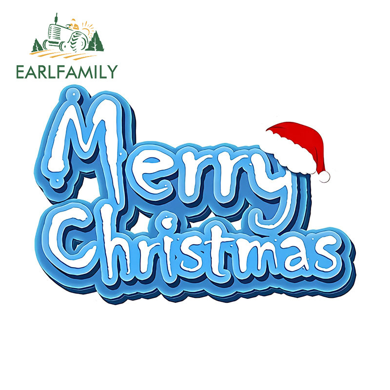 EARLFAMILY 13cm x 8.9cm Merry Christmas Car Stickers Campervan Bumper ...