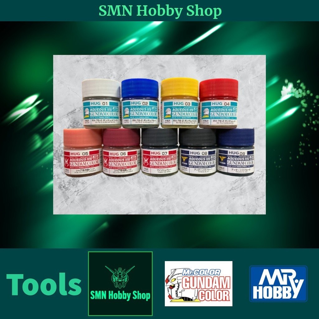 Paint Color Gundam Aqueous 10ml HUG01-HUG09 for Plastic Model Kits [Hobby Colour Model Tools ...