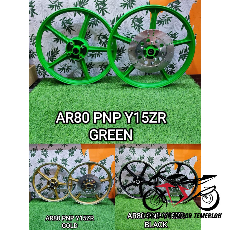 KAWASAKI NEW SPORT RIM AR80 PNP Y15ZR Y16ZR FULL CHOP 5 BATANG RIM FRONT 245MM DISC PLATE WITH ...