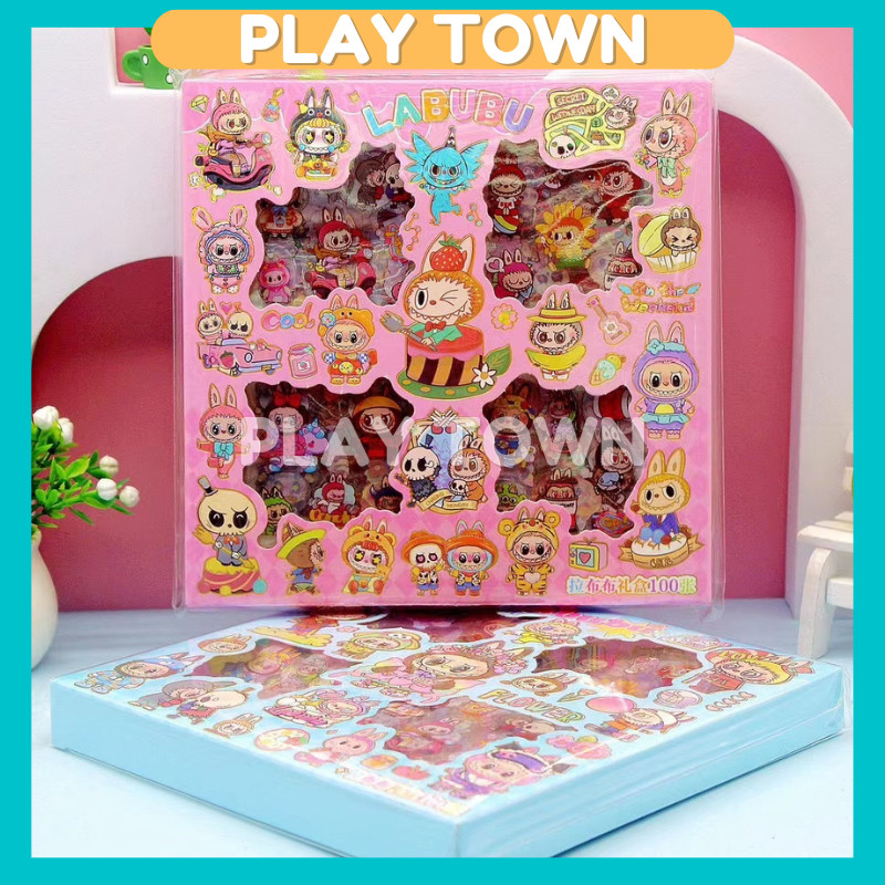 100PCS/box Stickers Labubu Handbook Decorative Stickers Gift Popmart ...