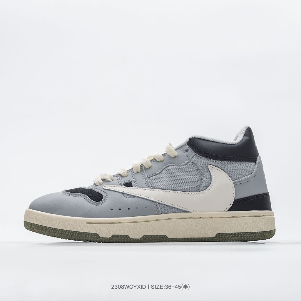 Nike Mac Attack Mid Top Tennis Shoe Travis Scott Inverted Hook Grey Top ...