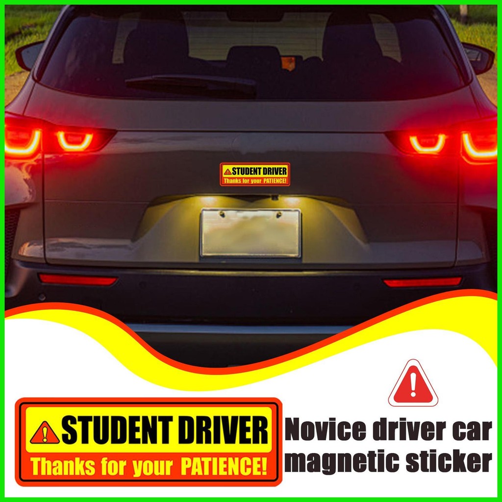 Magnetic Student Driver Sign Reflective Reusable Safety Warning Magnet ...