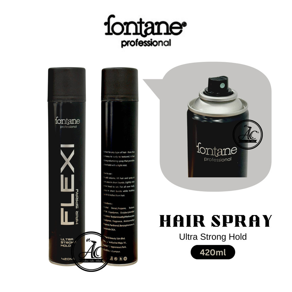 Fontane Professional FLEXI Hair Spray 420ml Ultra Strong Hold 男士用超强定型喷雾 ...