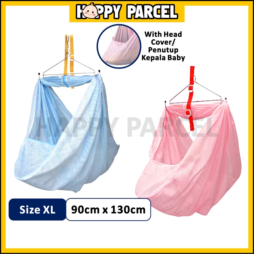 Baby Cradle Net XL Size With Head Cover 90cm x 130cm Kain Buaian Baby ...