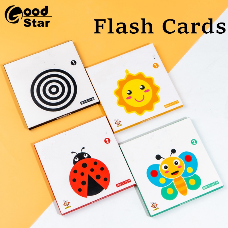 Montessori Early Education Baby Visual Stimulation Cards Black White ...