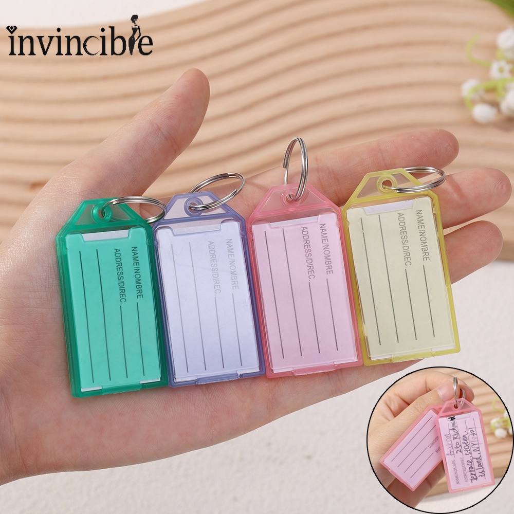 1Pc Random Plastic Key Tags with Flap Label/ Split Ring for DIY ID ...