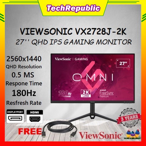 ViewSonic OMNI 27" VX2728J / VX2728J-2K QHD IPS GAMING MONITOR ...