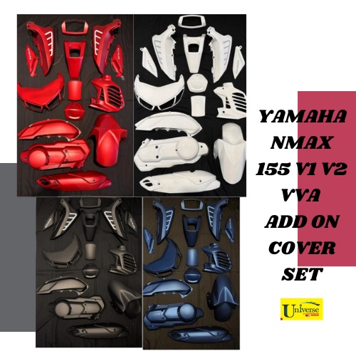 YAMAHA NMAX 155 V1V V2 VVA ADD ON COVER SET V2/12-PCS V1/10 PCS WHITE ...