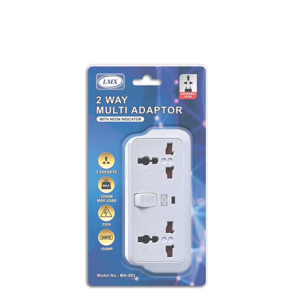LMX 2 Way / 3 Way Multi Adaptor with Neon Indicator - MA-263 / MA-363 ...