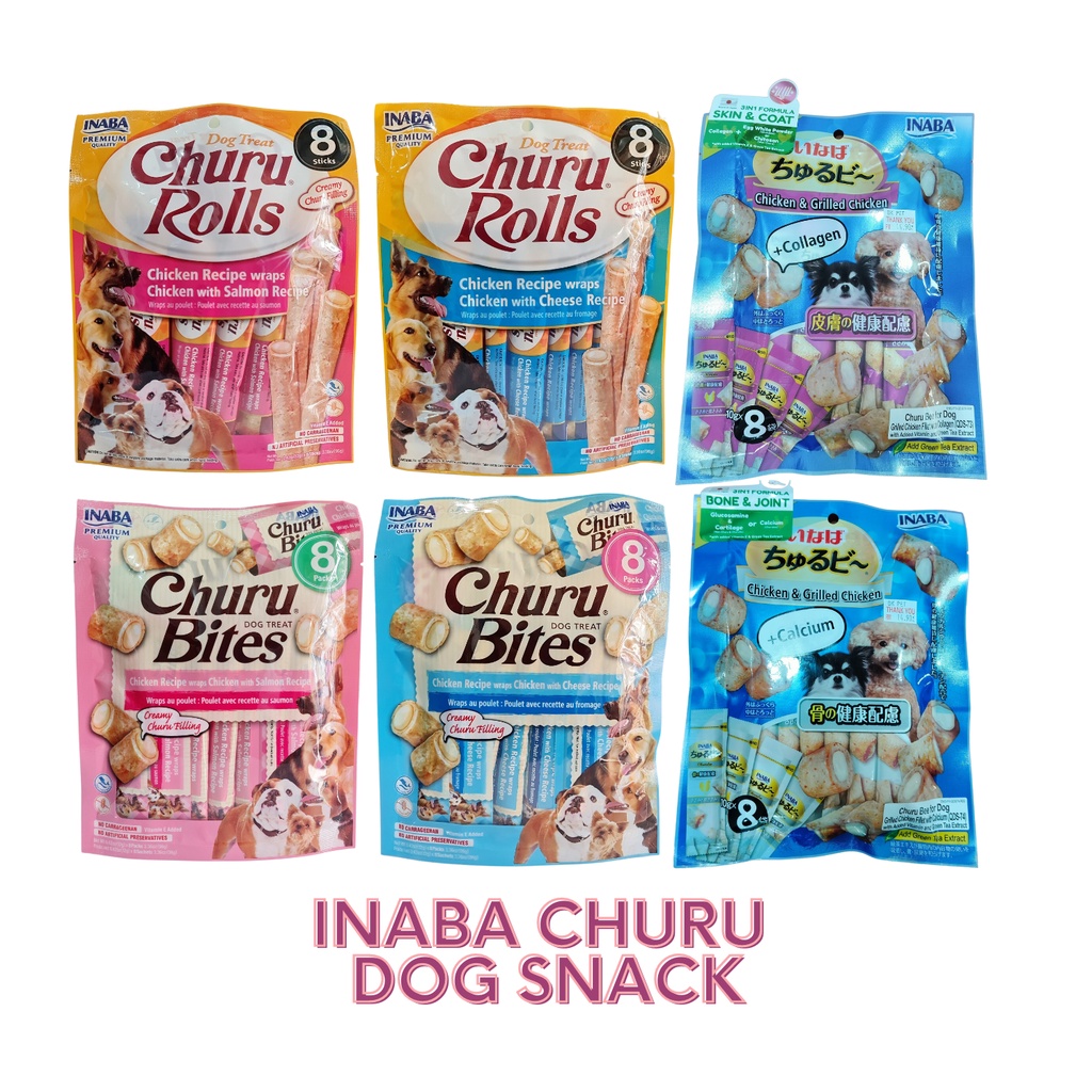 Inaba Churu Bites/Churu Rolls Dog Snacks 96g / Inaba Churu Bee Dog ...
