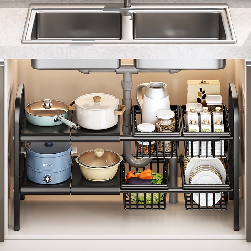 multi-layer Under sink storage rack kitchen and bathing Universal ...