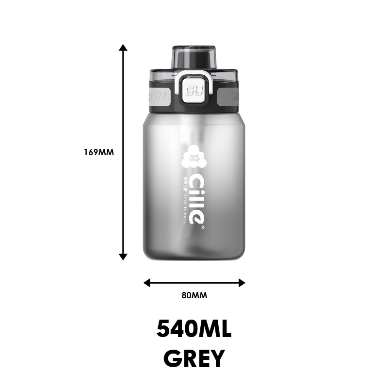 Cille Tritan Water Bottle BPA-Free Plastic Water Bottle c/w Straw Botol ...