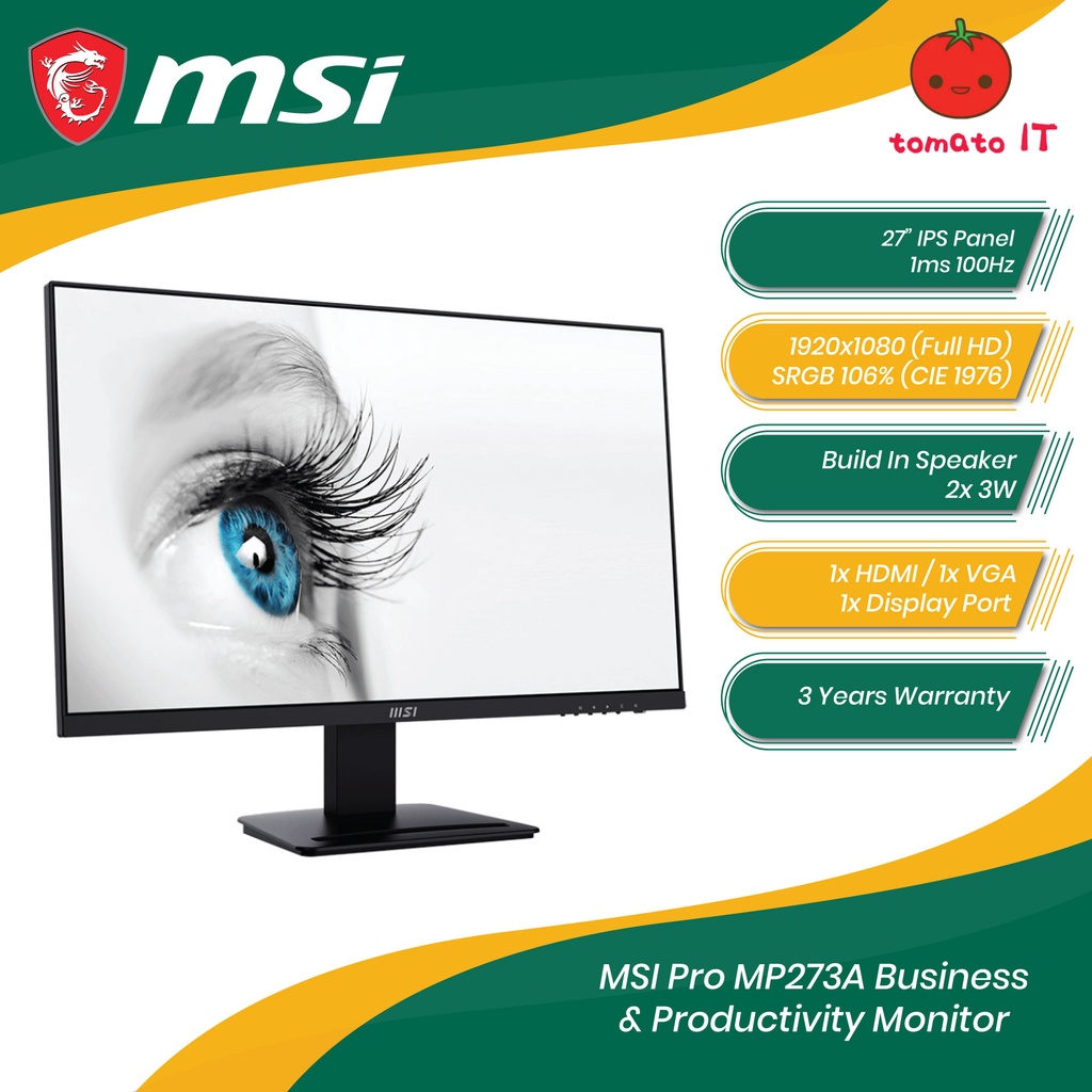 MSI Pro MP273A Business & Productivity Monitor | Shopee Malaysia