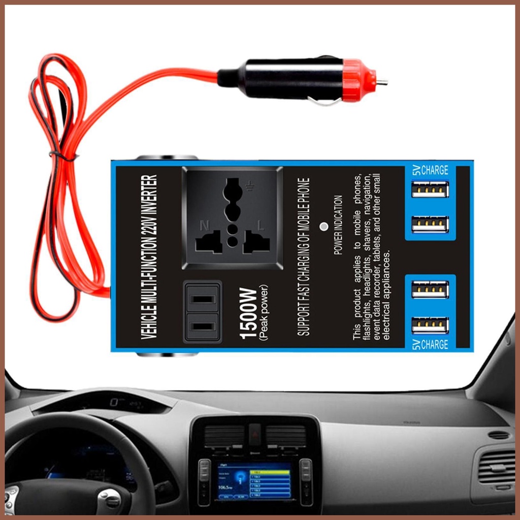 Car Plug Adapter 12V/24V to 220V Auto Converter Plug Outlet with USB ...