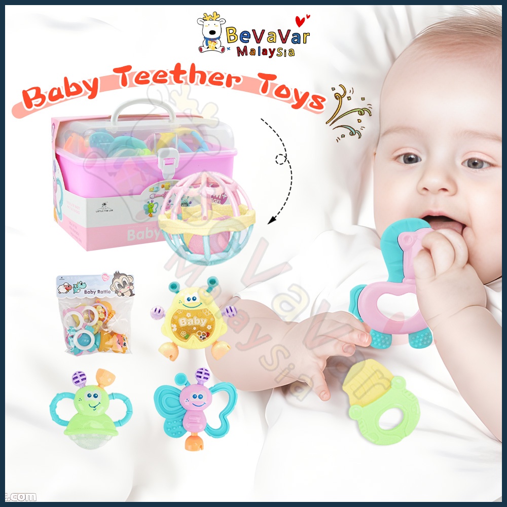 Bevavar 11Pcs Newborn Teether Baby Silicone Toys Soft Rubber Baby ...