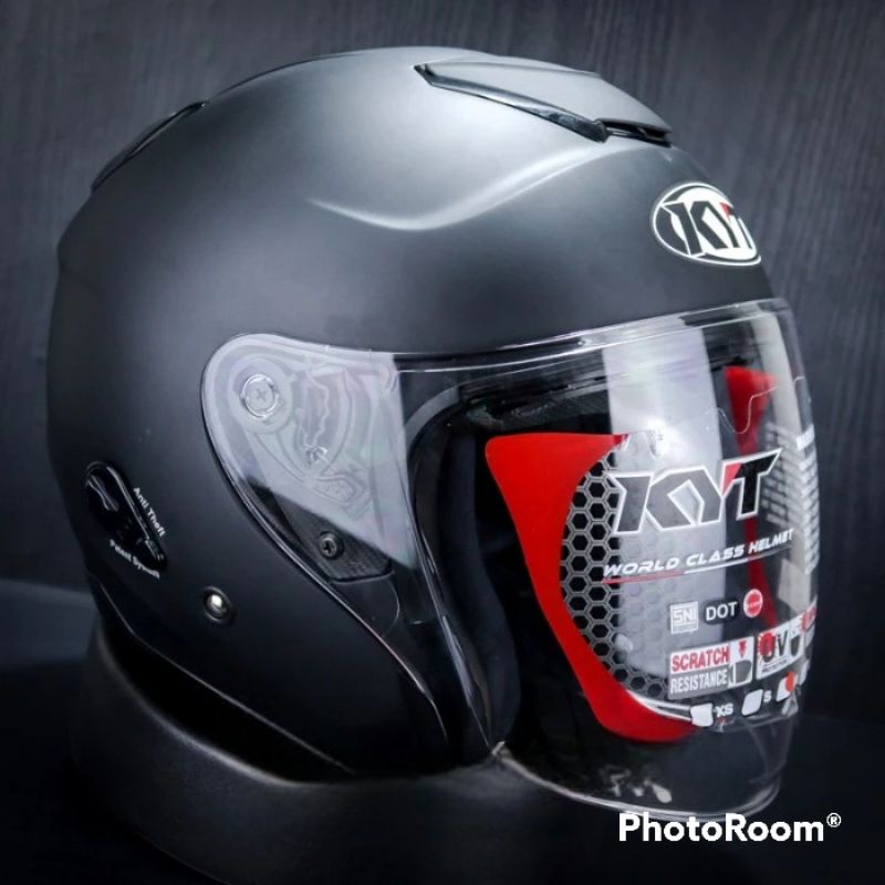 100% ORIGINAL KYT KIYOTO HELMET/ KYT Kyoto Helmet Ori BLACK DOFF ...