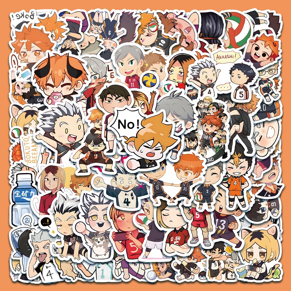 60Pcs/Set Q Baby Funny Haikyuu!! Series 01 Stickers DIY Fashion Decals ...