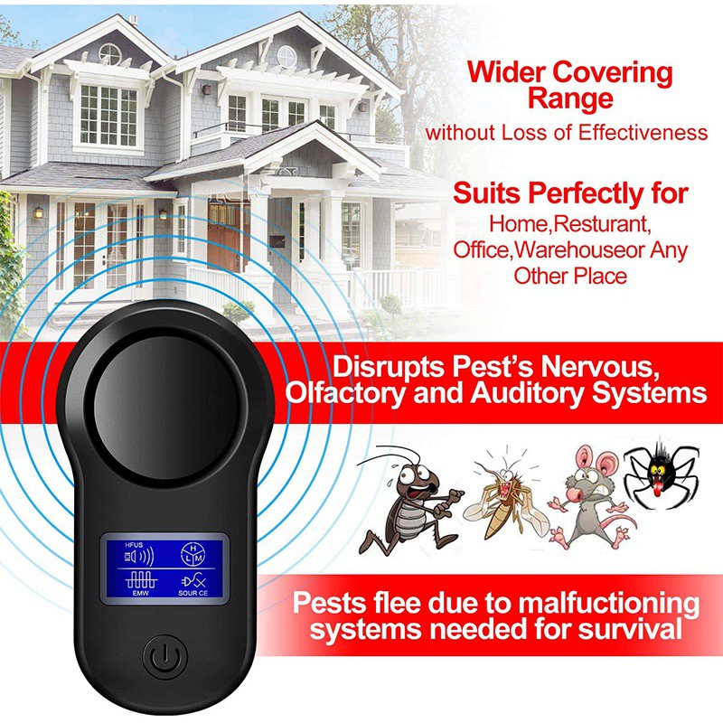 Pz- Ultrasonic Pest Repeller Electronic Insect Repellent Indoor Plug in ...