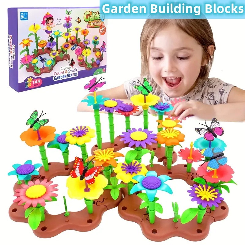 Flower Garden Building Block Toys for Kids Children Early Educational ...