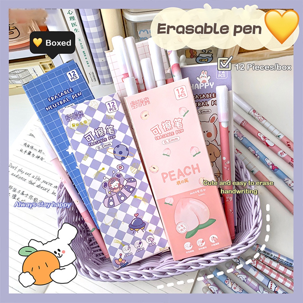 12pc/boxt Hot Erasable Pen Neutral Pen Full Needle Tube 0.5 Needle Tube ...