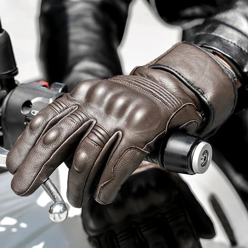 MOTOWOLF Motorcycle Gloves Real Leather Waterproof Windproof Winter ...