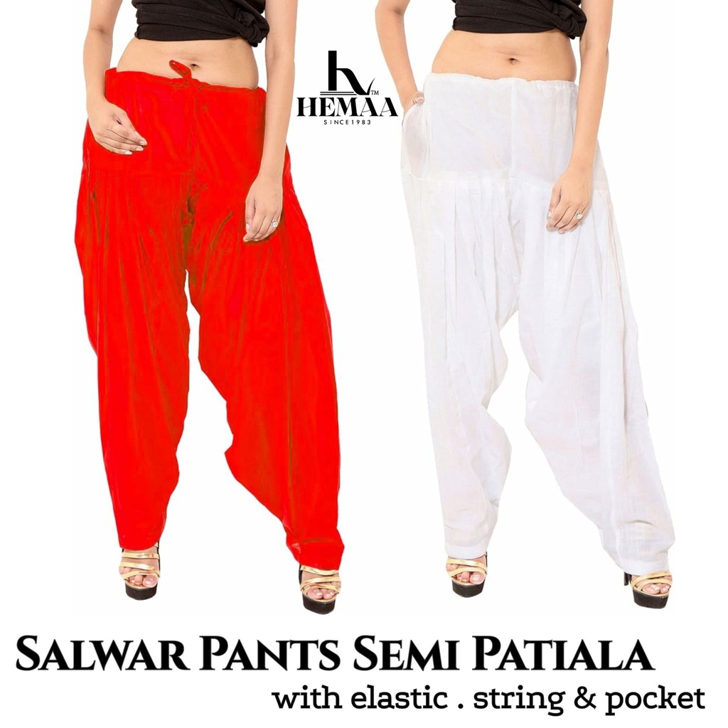Plain Salwar Pants / semi patiala pants with pocket L to plus size ...