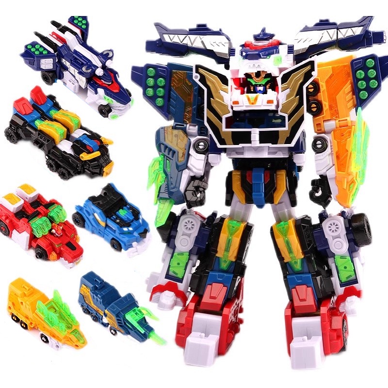 6 in 1 Mini Force 5 Combined Robot Super Energy Mecha Transform Action ...
