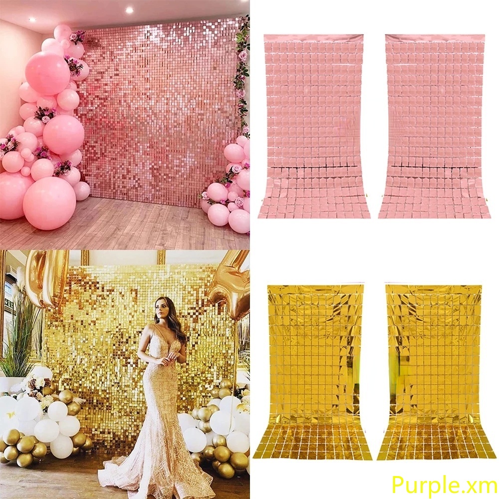 1 PCS Party Decorations Glitter Curtain 2m Length Shimmer Wall Backdrop ...