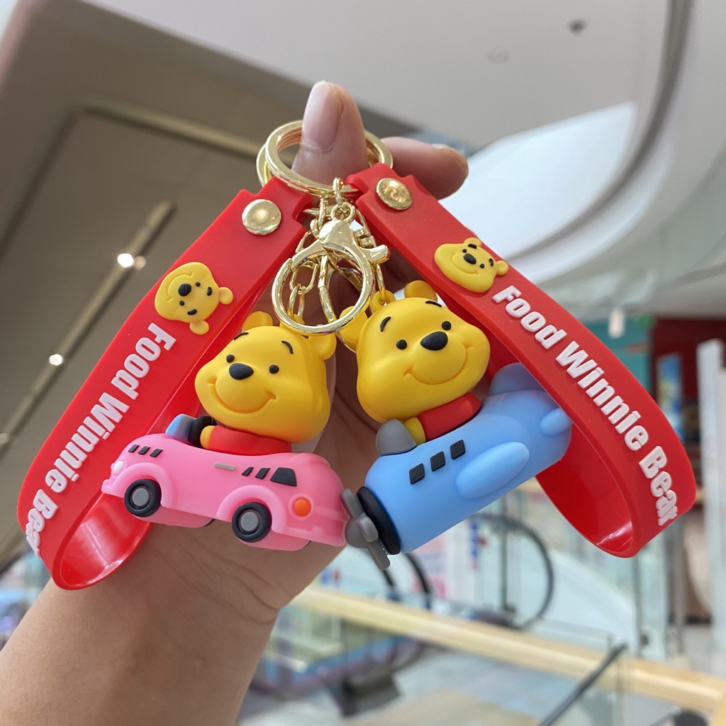 Cartoon Winnie the Pooh Keychain Winnie the Pooh Transportation Series ...