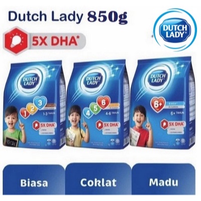 Dutch Lady 123 456 6+ 850g ( Biasa / Madu / Coklat ) Milk Formula ...