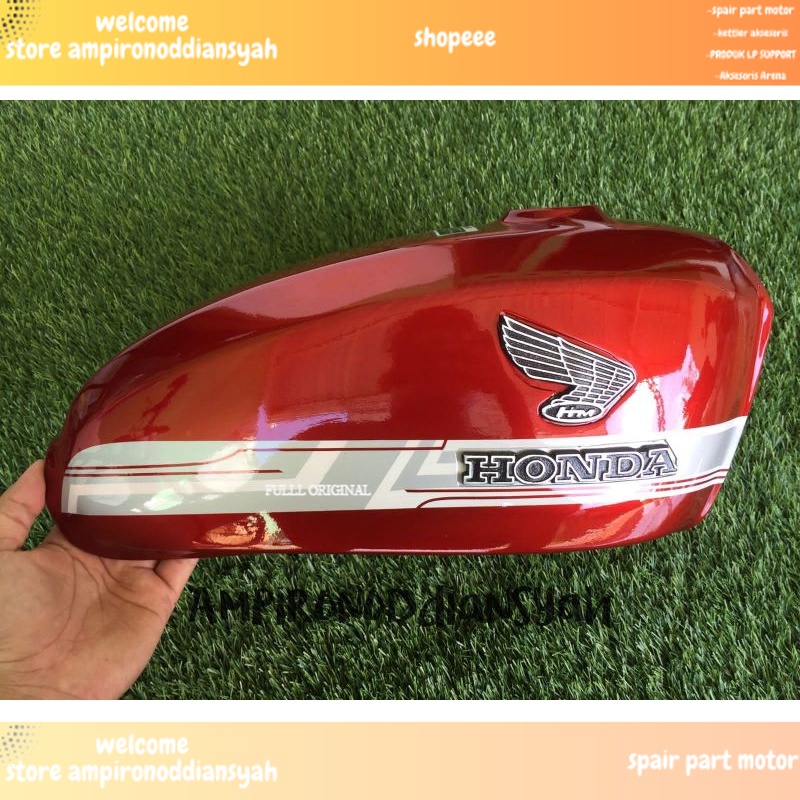 PUTIH MERAH Honda ccb prees Tank Red strip prees White honda Cb100 ...