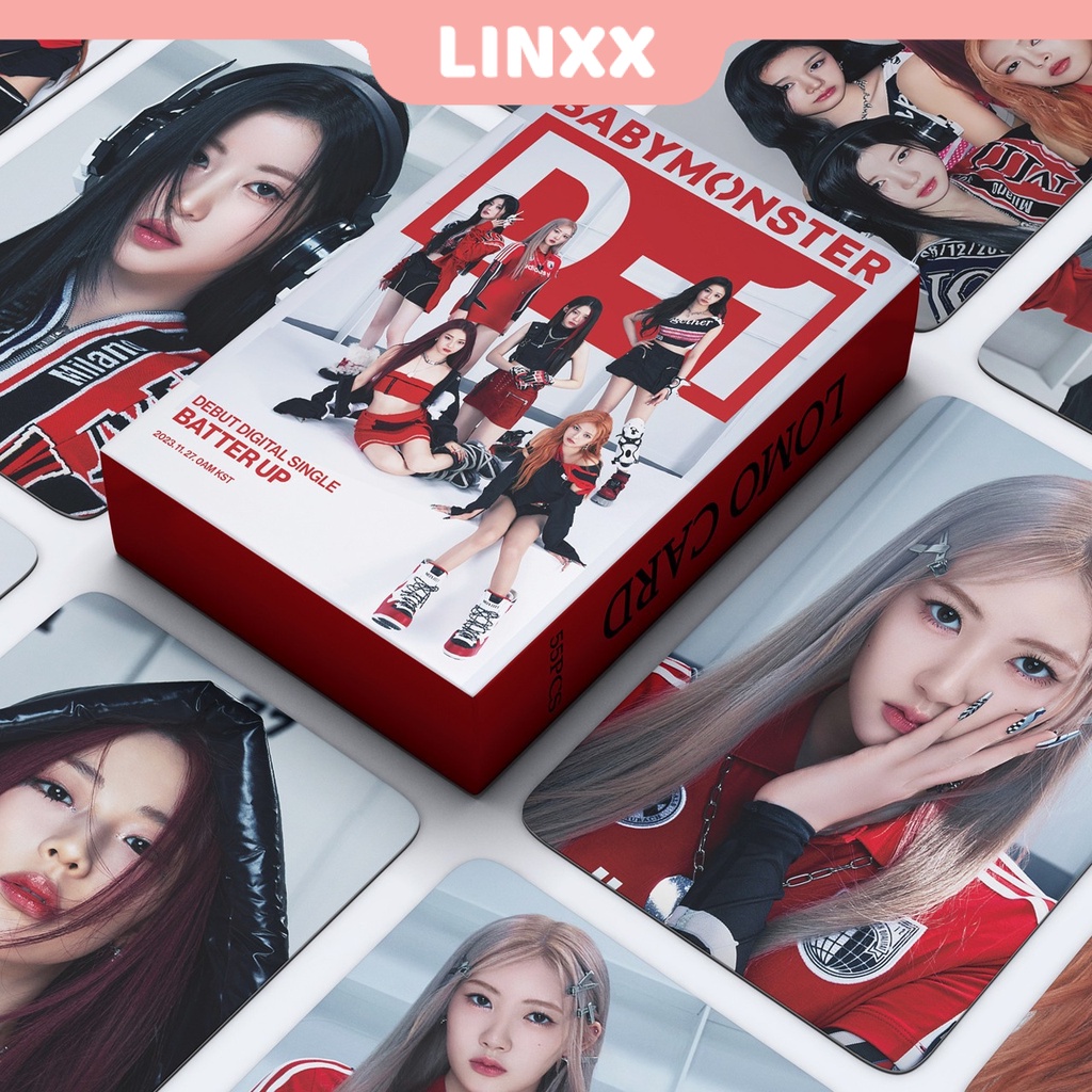 LINXX 55 Pcs BABY MONSTER BATTER UP Album Lomo Card Kpop Photocards ...