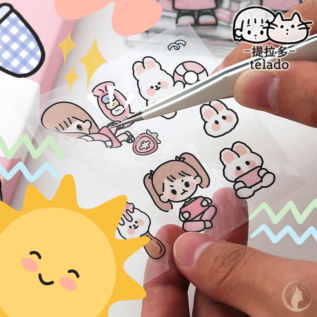 Boxset 4 Types Sticker Set 4 Colors Clear Stickers 100 Sheets 4 Cartoon ...